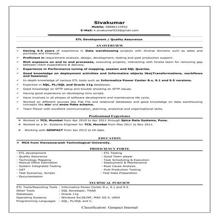 Siva - Resume | DOC | Databases | Computer Software and Applications