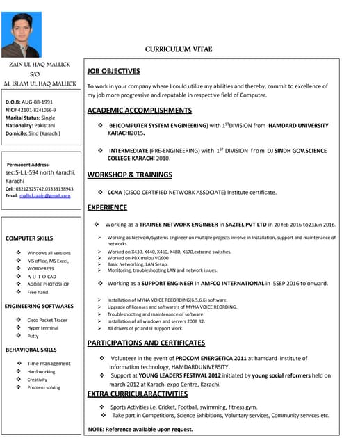 CV P1 | DOCX | Education