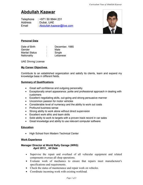 resume driver | PDF