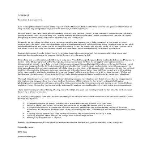 Jill Yard Personal Reference | PDF