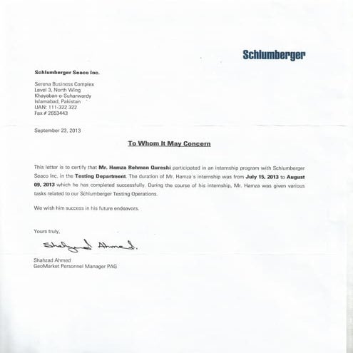 Schlumberger Internship | PDF