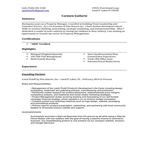 Carmen_Guilarte_Resume_2016 | PDF