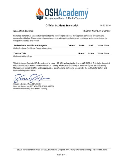 315485-OSHAcademy-Transcript | PDF