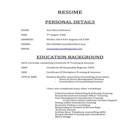 Updated FF Resume template in Australia 2024 | DOCX