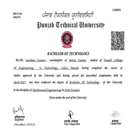 degree certificate | PDF