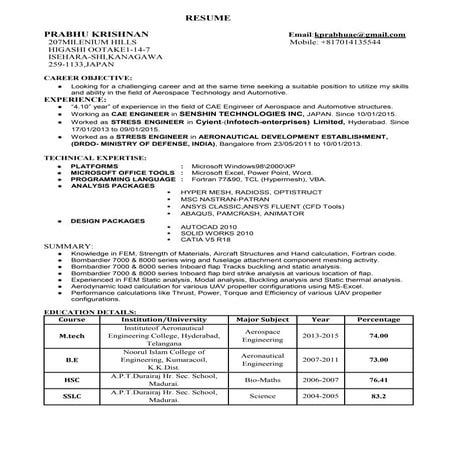 Prabhu_Krishnan_CAE_ENGINEER_Resume_20170205 | PDF