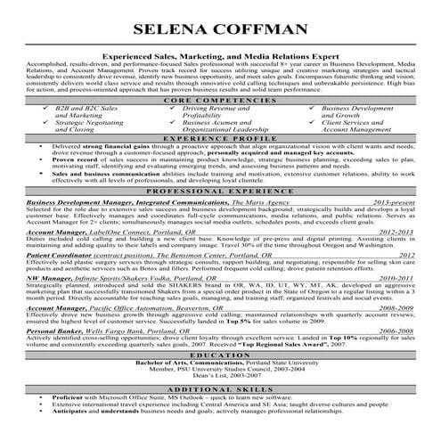 R Black Resume Marketing and Sales | DOCX