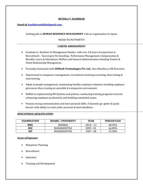 Ritika Dixit | DOCX | Human Resources | Business