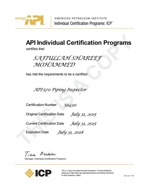 API-510 Qualification | PDF