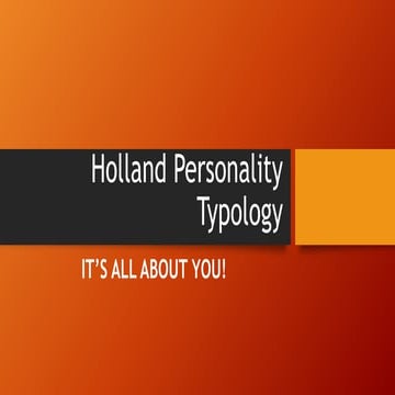 Holland Personality Typology | PPTX