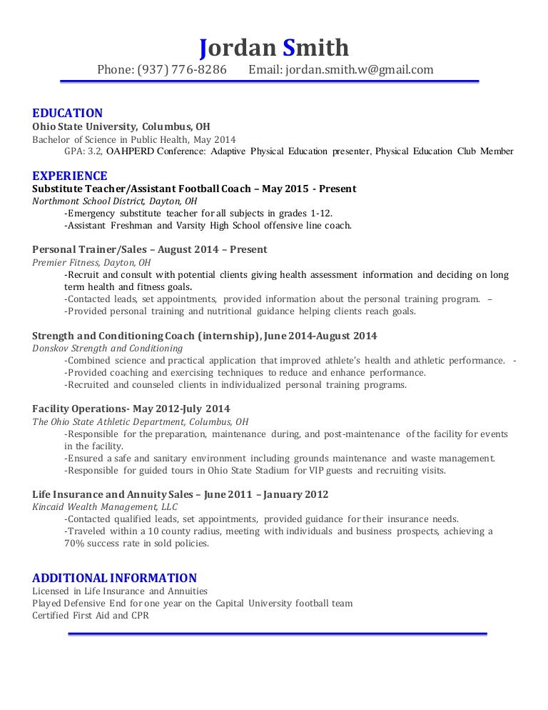 Jordan Smith resume