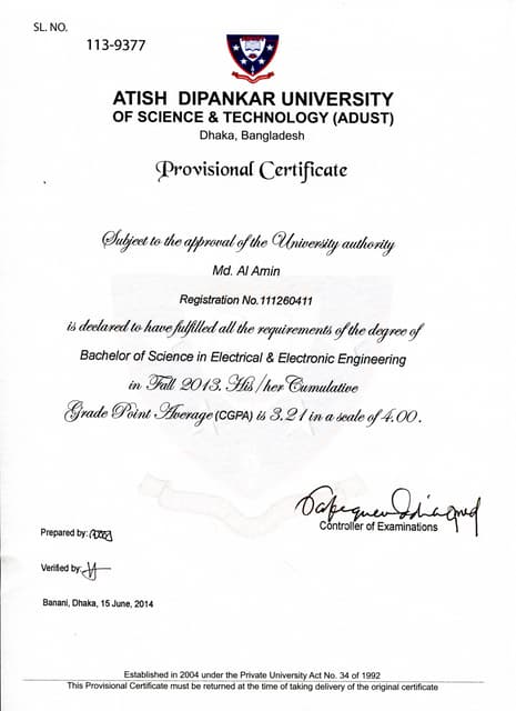 Convocation Certificate - M.B.A | PDF