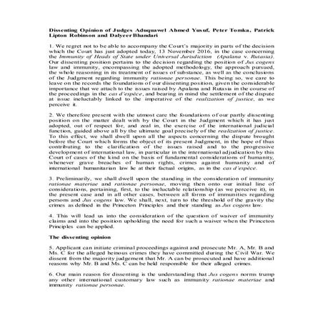 Dissenting Opinion of Jamaica, India, Somalia, Slovakia | PDF