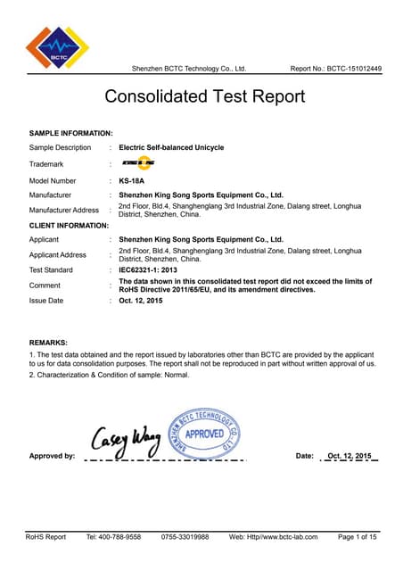 Rohs test report | PDF