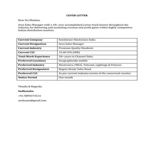 Sudhanshu Cover Letter | DOCX