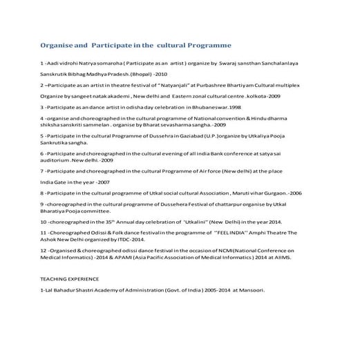 Organise and Participate in the cultural Programme | DOCX