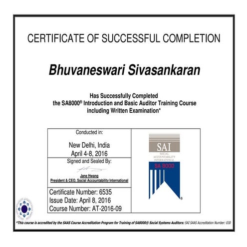 SAI BASIC CERTIFICATE OF COURSE COMPLETION_ Bhuvaneswari Sivasankaran | PDF