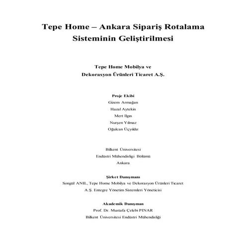 Tepe Home Projesi | PDF
