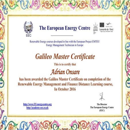 GMC Certificate - Adrian Onsare - Renewable Energy Management and ...