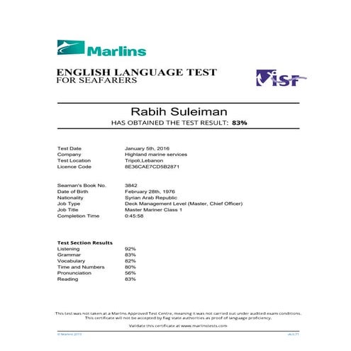 Marlins Test Platform, test detail history_ | PDF