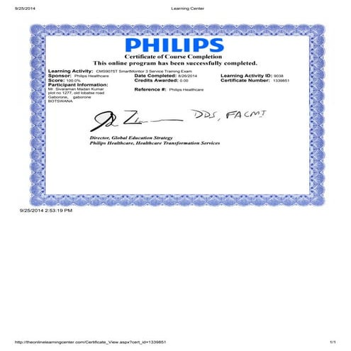 Smart Monitor 3 Certificate | PDF