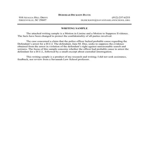 Dickson_Davis_Deborah_Sample_Writing_Motion_in_Limine_060716 | PDF