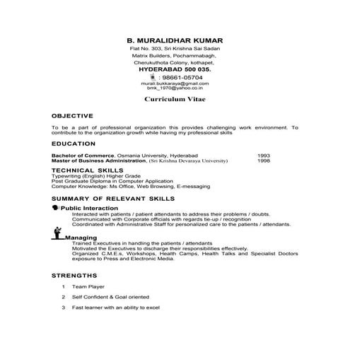 murali New CV | DOC
