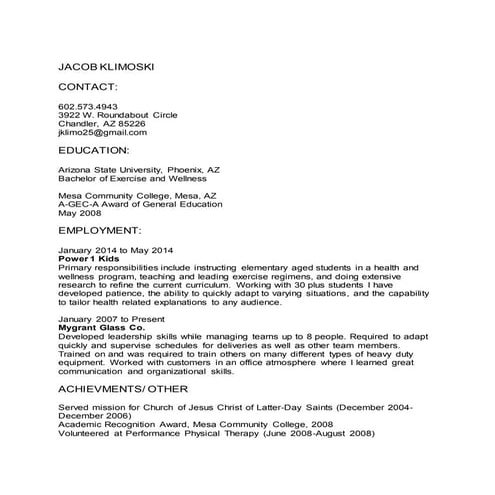 Jake K Resume | DOCX