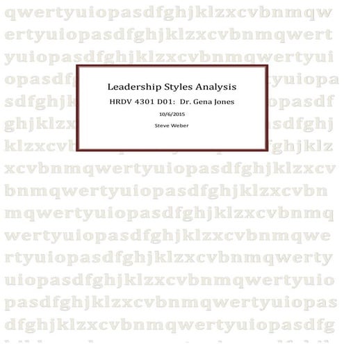 Leadership Styles Analysis 2 | DOCX