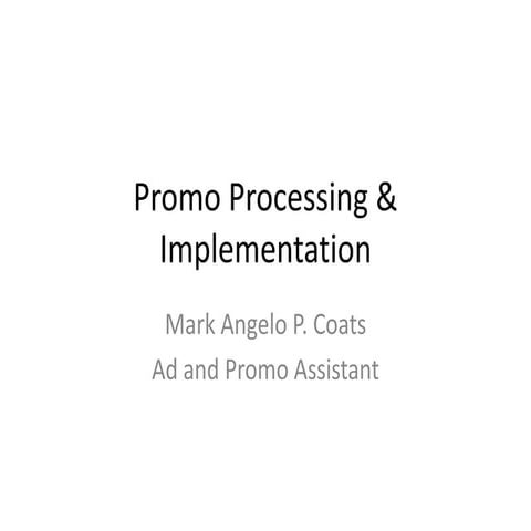 Promo Processing & Implementation | PPTX