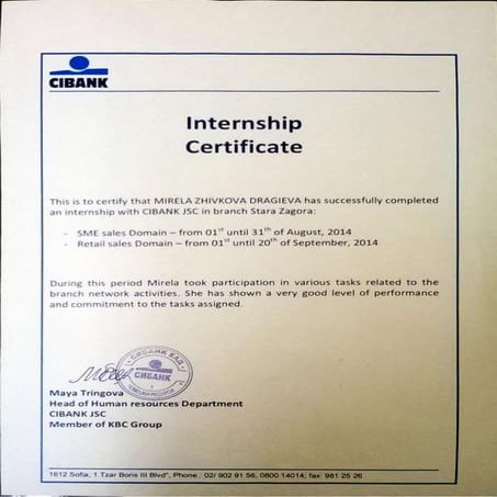 Internship Certificate | DOCX
