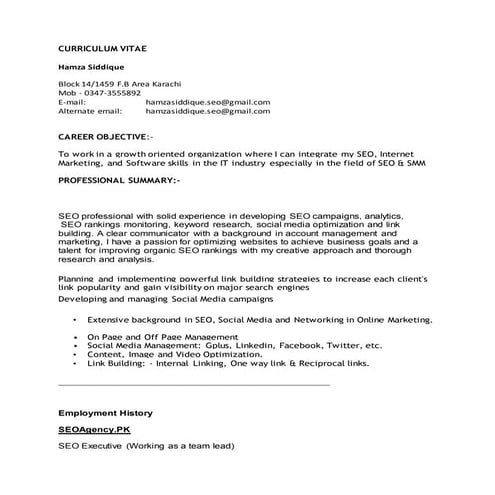 Faizan habib cv and resume | PDF