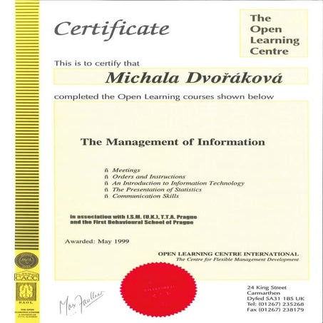 Certificate_TTA_MgmtOfInformation_1999 | PDF