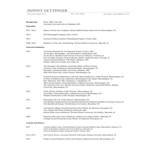 Gettinger_CV_2015 | PDF