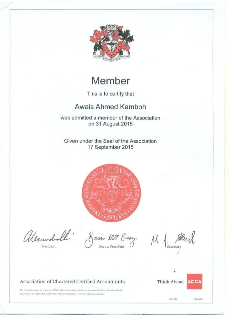 ACCA Certificate