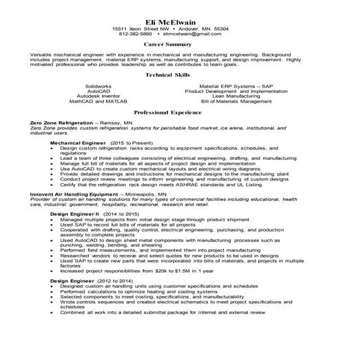 Eli J McElwain Professional Resume | DOCX