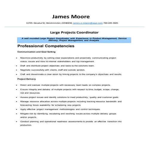 James Moore Resume 2016 | DOCX