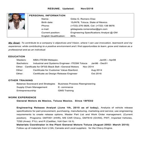 G_Romero CV one-pager | PDF