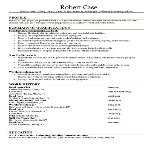 Robert Case Resume | DOC