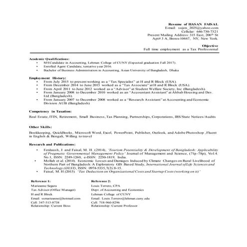 RESUME OF HASAN FAISAL (2) | DOCX