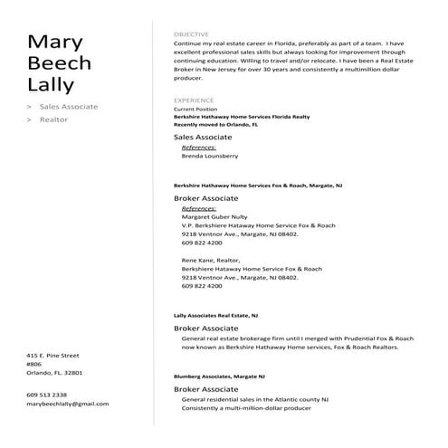 Mary Beech Lally presentations