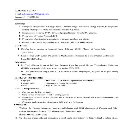 Resume- ashok | PDF