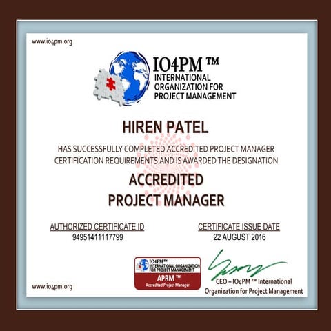 Accredited project manager Cert | PPT