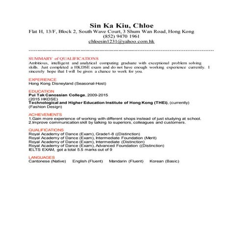 CV | DOCX | Education