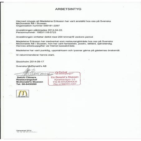 Arbetsintygmadde | PDF