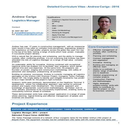 Andrew Carige_Resume_Detailed Version 25-02-16 | PDF