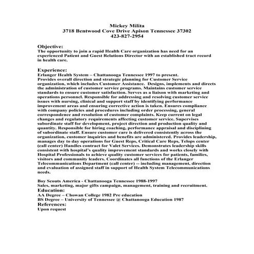 Mickey Milita resume | PDF