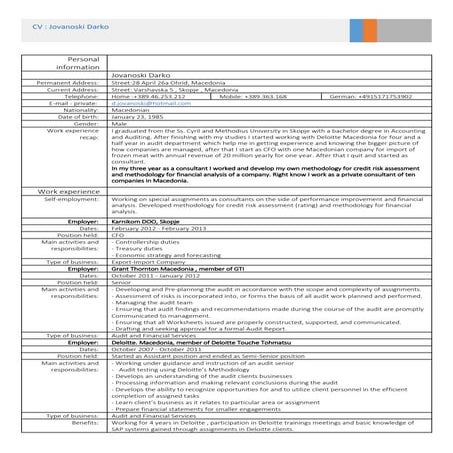 Resume Deloitte | DOCX