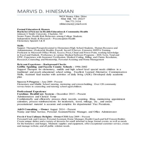 Nancy A Cv 2011 | DOC