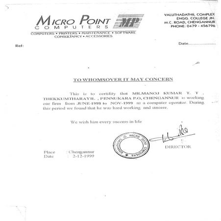 Work experience certificate 1 | PDF